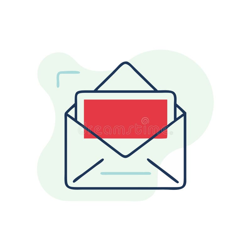 An Envelope with a Red Picture Inside Stock Image - Illustration of ...