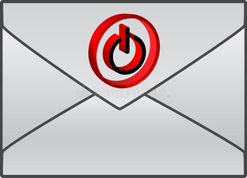 Envelope with Red Power Symbol Stock Vector - Illustration of mark ...