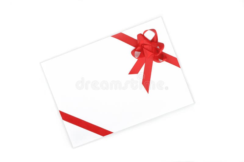 Envelope with red ribbon stock photo. Image of package - 17268044