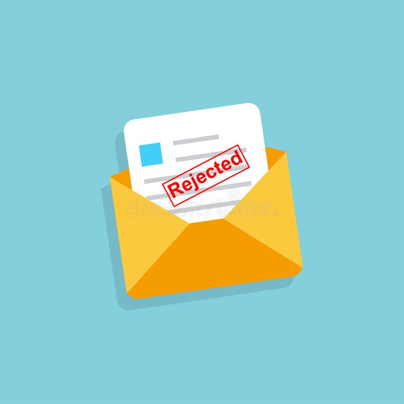 Envelope with Rejected Letter in Flat Design Stock Vector ...