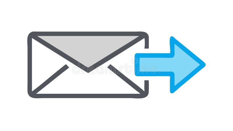 Envelope with Right Arrow, Representing Sending Message or Email ...