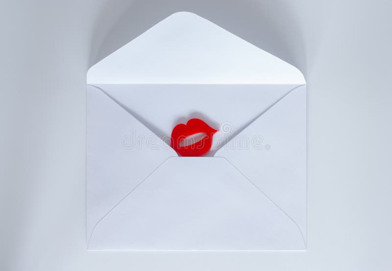 Envelope Sealed with a Kiss Stock Image - Image of lips, lipstick ...