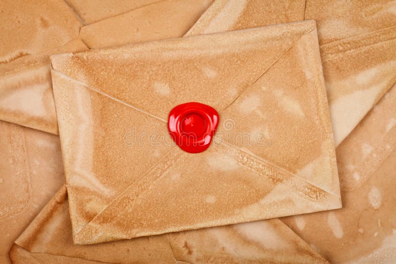 Old Envelope with Red Sealing Wax Stock Image - Image of copy, open ...
