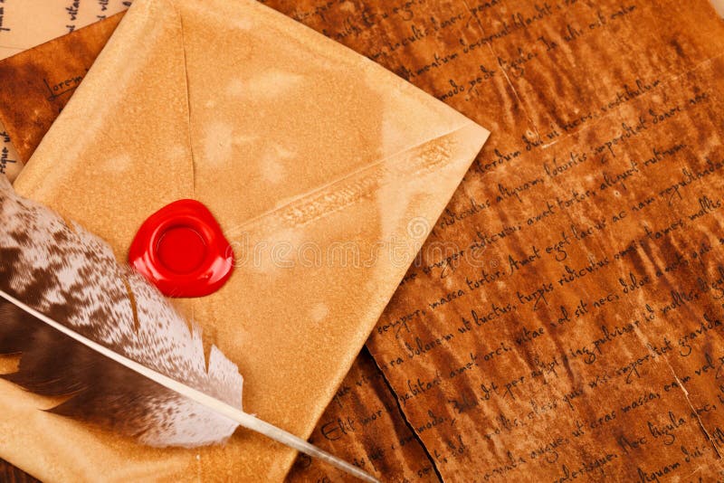 Old Envelope with Red Sealing Wax Stock Image - Image of copy, open ...