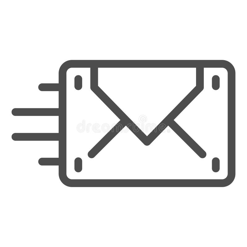 Envelope Sending Line Icon. Mail Vector Illustration Isolated on White ...