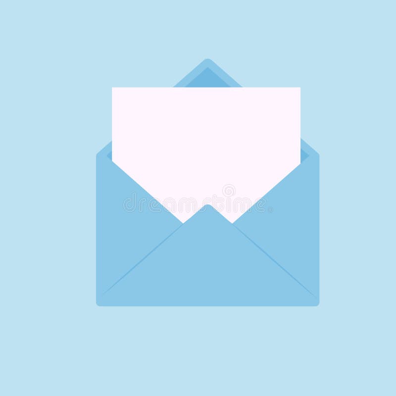 Envelope with Sheet of Empty Paper. Mail Concept Stock Vector ...