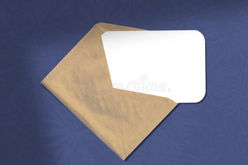 Envelope with a Sheet of Paper on a Blue Background. Layout with ...