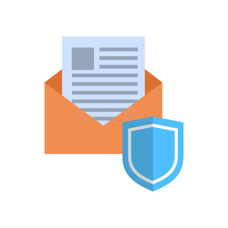 Envelope with Shield Icon Mail Data Protection Concept Stock Vector ...