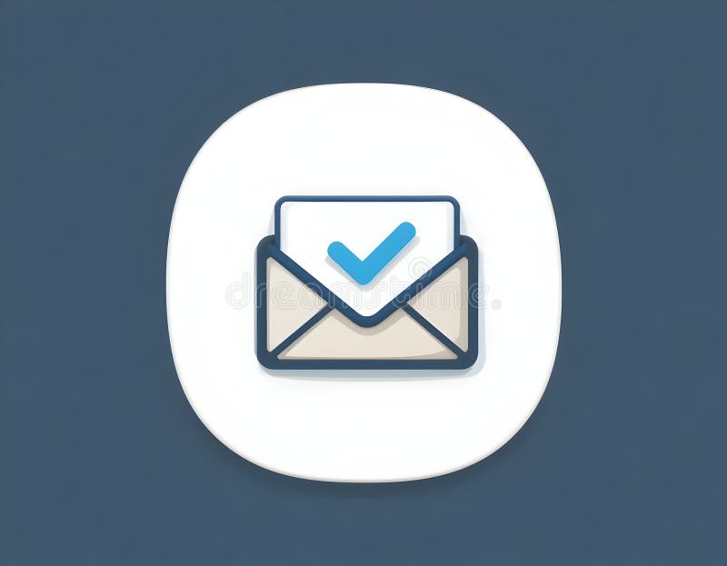Envelope Showing Confirmation Checkmark Icon on White Circle Shape ...