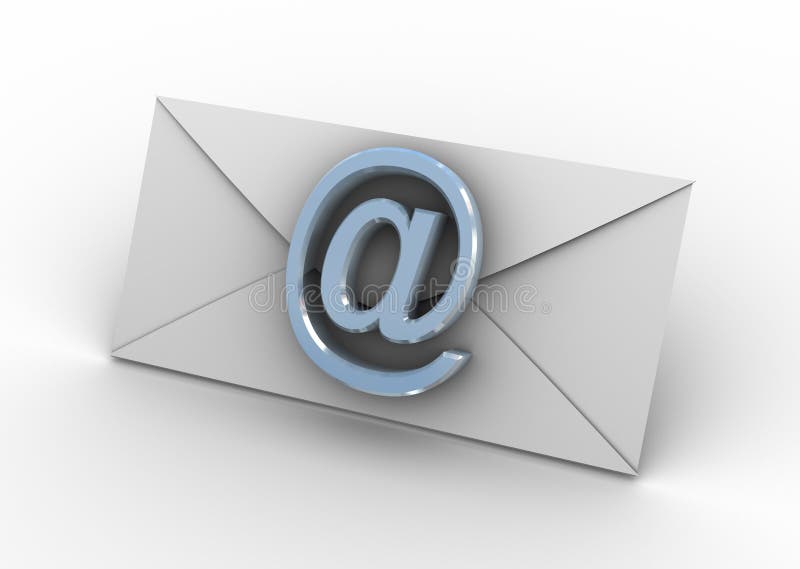 Envelope with at sign stock illustration. Illustration of postal - 19153488