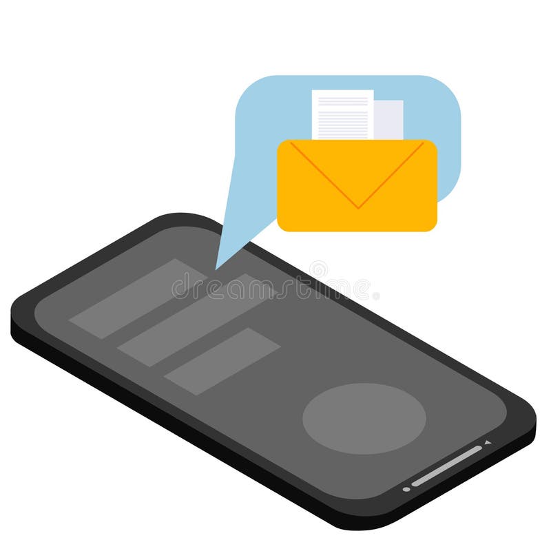 Envelope on Smartphone Screen Symbolishing Sms or Mobile Marketing ...