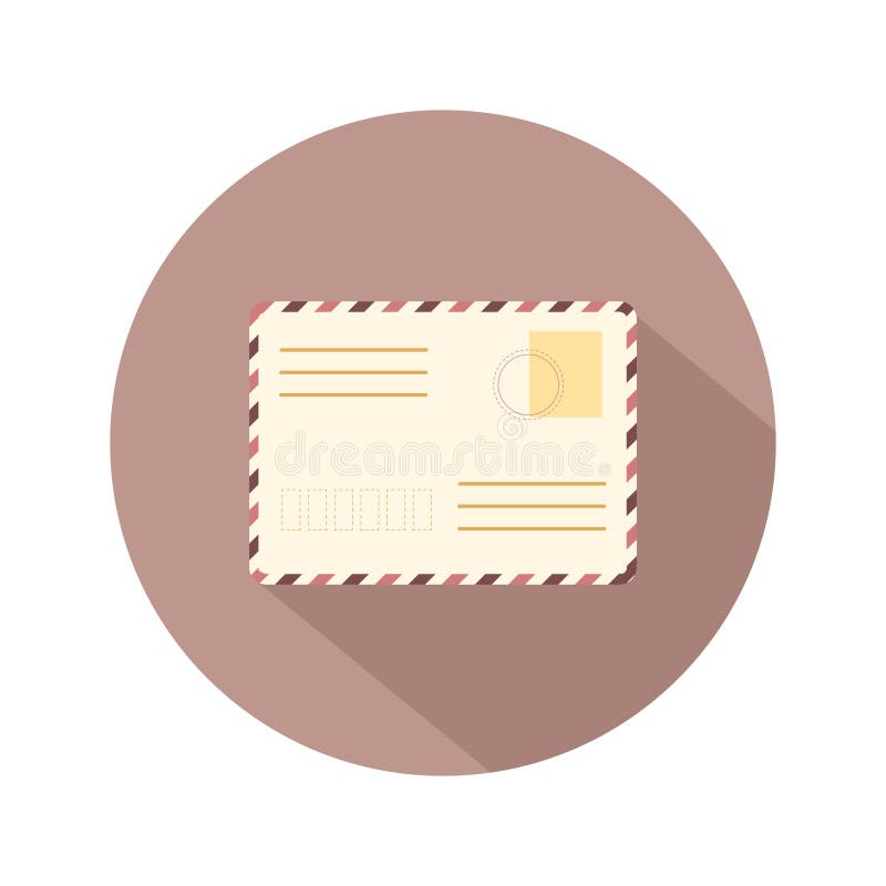 Envelope with Stamp. E-mail Icon. Retro Postcard and Craft Paper ...