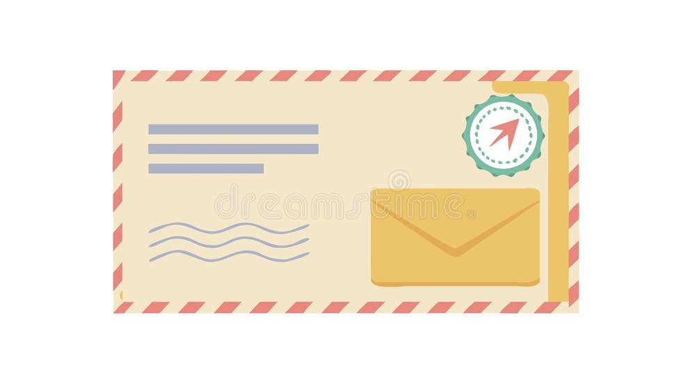Envelope with Stamp and Heart, Postal Communication, Vector Design ...