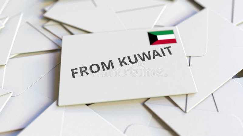 Envelope with from Kuwait Stamp among Other Envelopes. International ...