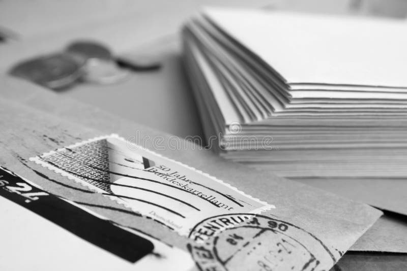 Envelope with Stamp and White Envelopes Stock Image - Image of business ...