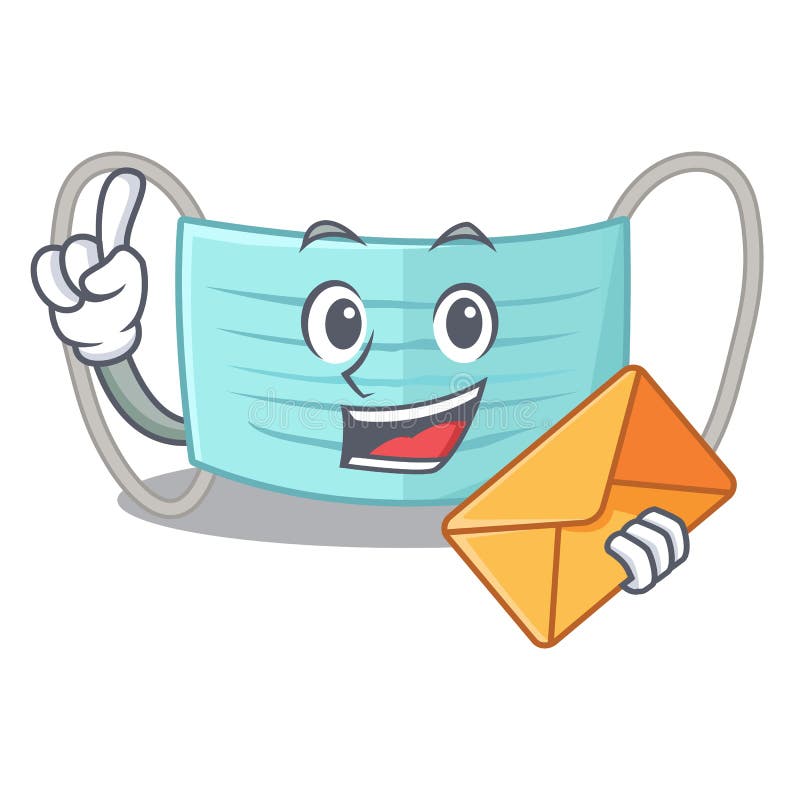 With Envelope Surgical Mask in the Charcater Shape Stock Vector ...