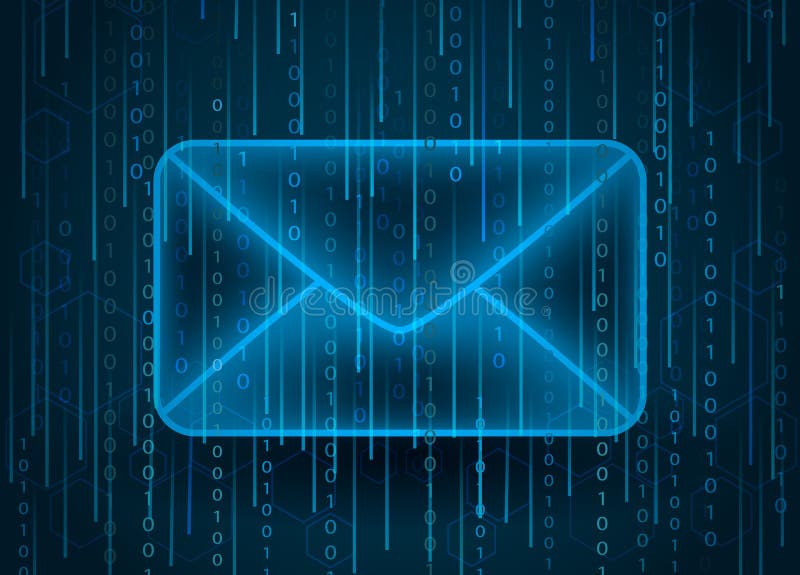 Envelope Symbol and Binary Code. Stock Vector - Illustration of ...