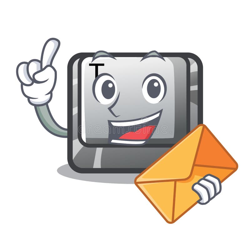 With Envelope T Button Installed on Character Computer Stock Vector ...