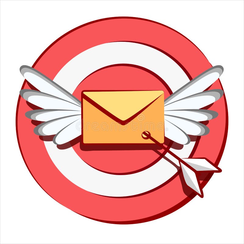Envelope on target stock vector. Illustration of message - 184829688