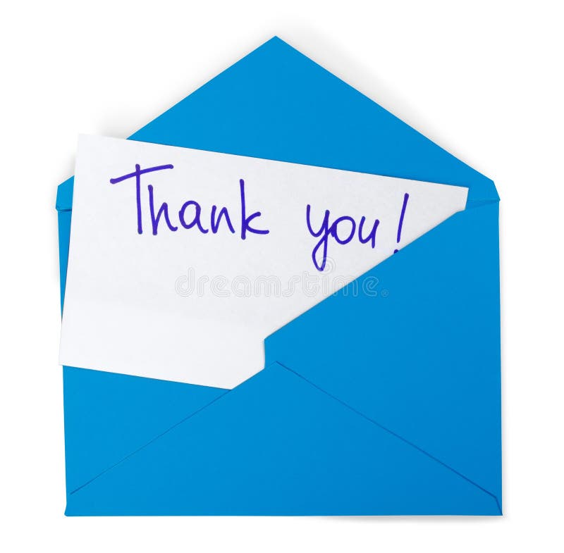 Envelope with Thank You Note Stock Image - Image of concepts, blue ...
