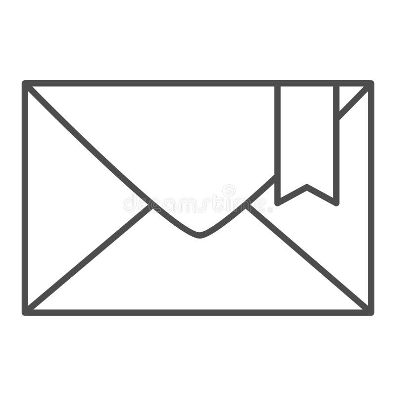 Email Vector Icon. Black and White Mail Illustration. Outline Linear ...