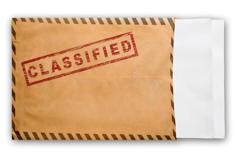 Envelope with Top Secret Stamp and Blank Papers. Stock Photo - Image of ...