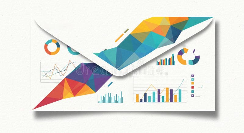 Envelope with Vector Diagrams Stock Illustration - Illustration of ...