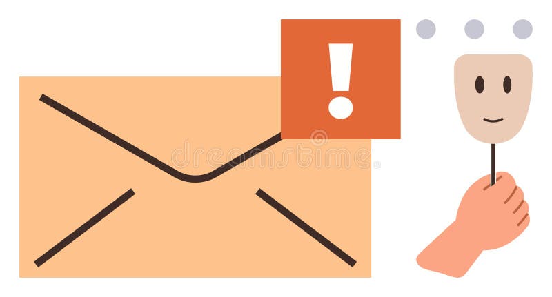 Email Alert with Hidden Identity Concept Illustrated by Hand Holding ...