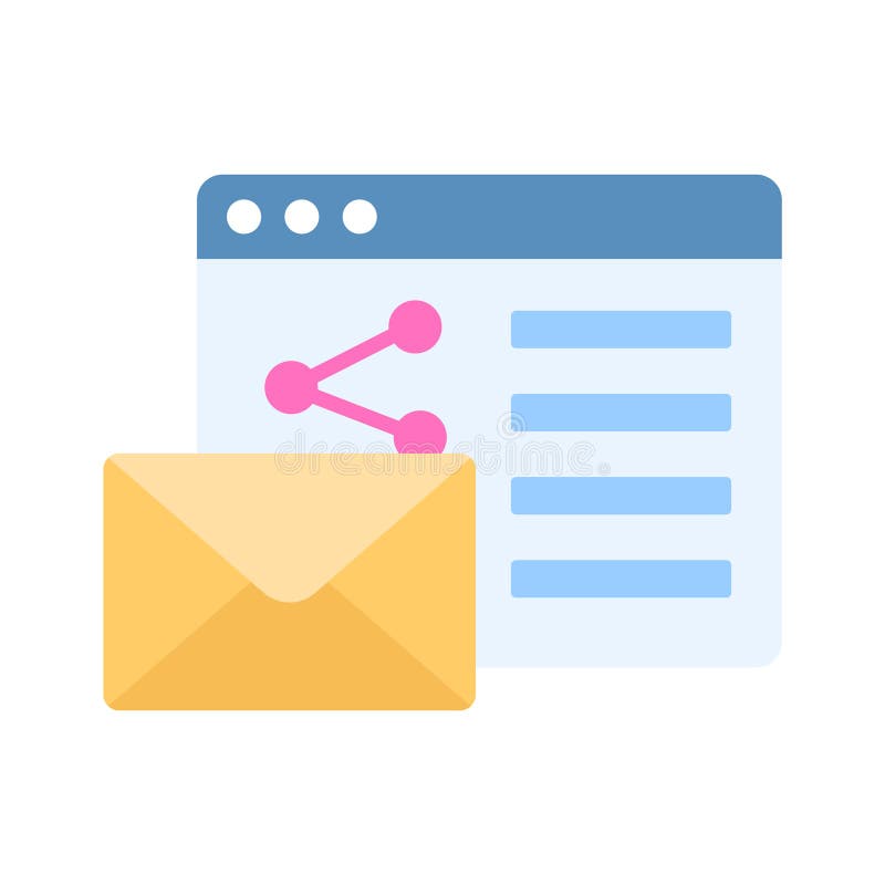Envelope on Website is Showing Mailing Flat Concept, Editable Vector ...