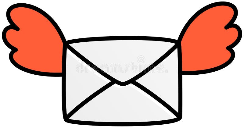 Envelope with Wings Icon. Mailing, Communication Via Mail. Letter As ...