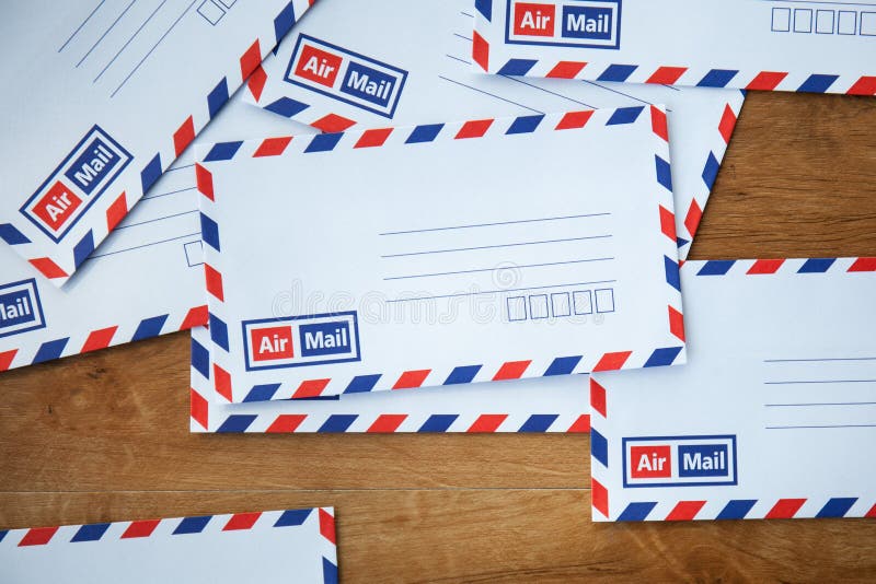 Envelope on Wooden Background Stock Photo - Image of honolulu, plank ...