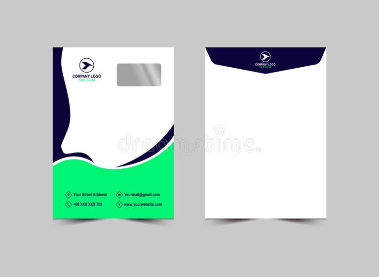 Envelope C4 Design Template Blue and Green Abstract Stationery Business ...