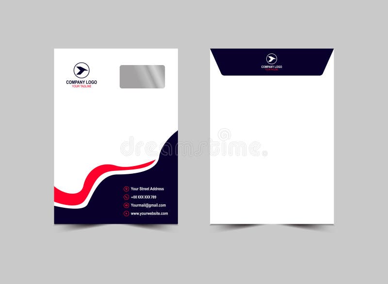 Envelope C4 Design Template Blue and Pink Abstract Stock Vector ...