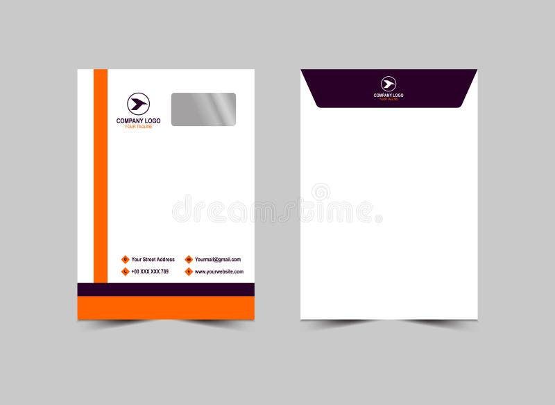 Envelope C4 Design Template Purple and Orange Abstract Stationery ...