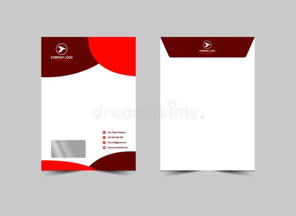 Envelope C4 Design Template Red Stationery Business Creative Stock ...
