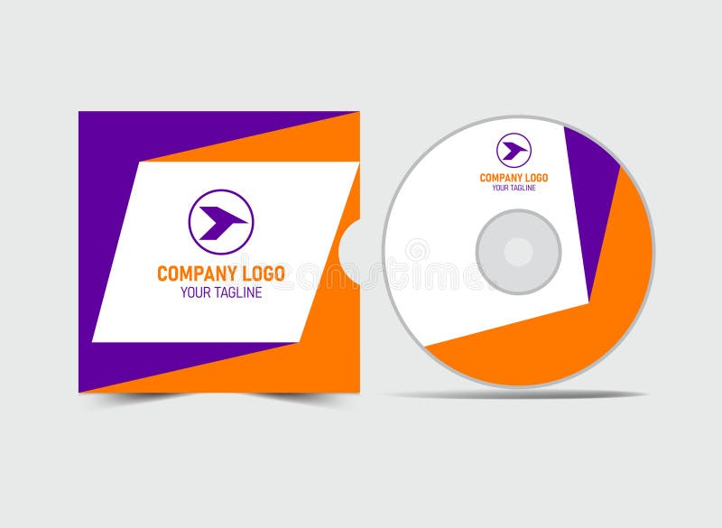 CD Cover Case Template Orange and Purple Design Creative Modern Stock ...