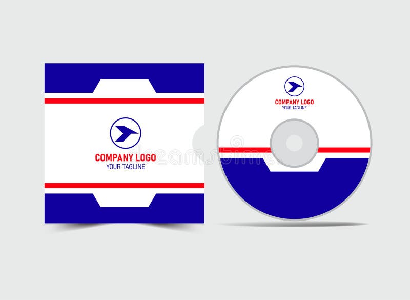 CD Cover Case Template Blue and Red Design Creative Modern Album Cover ...