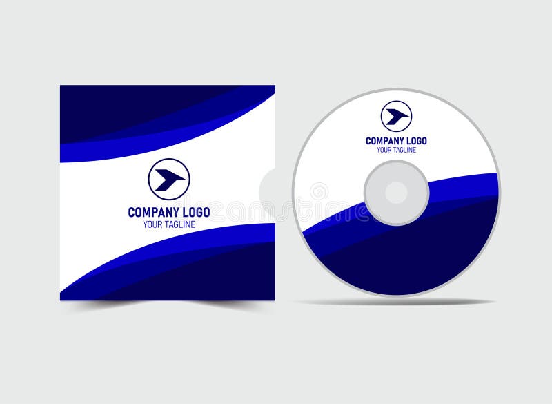 CD Cover Case Template Blue Design Creative Modern Album Cover Stock ...