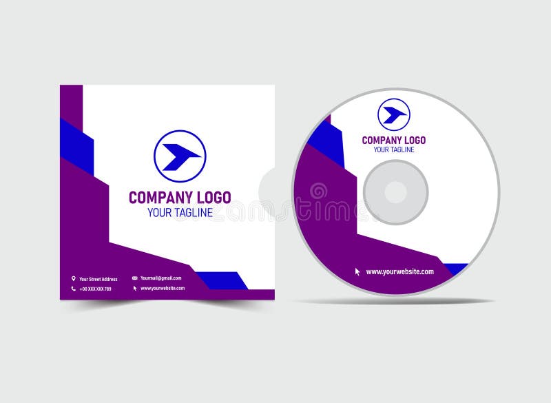 CD Cover Case Template Purple and Blue Design Creative Modern Stock ...