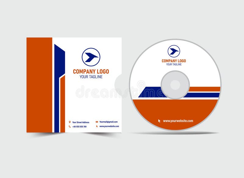CD Cover Case Template Orange and Blue Design Creative Modern Stock ...