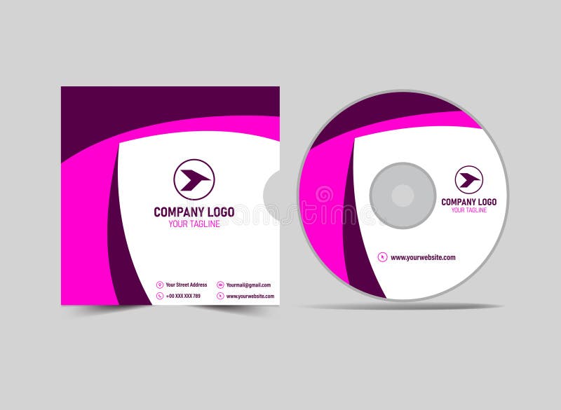 CD Cover Case Template Purple Design Creative Modern Album Cover Stock ...