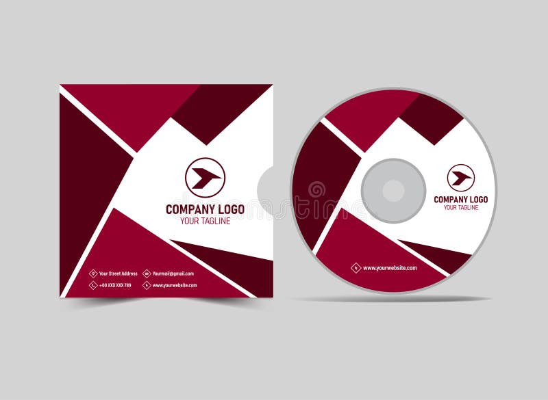 CD Cover Case Template Maroon Design Creative Modern Album Cover Stock Vector - Illustration of ...