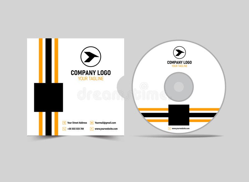 CD Cover Case Template Black and Yellow Design Creative Modern Stock ...