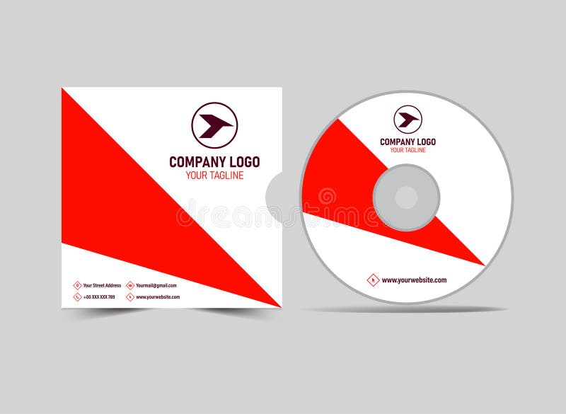 CD Cover Case Template Orange Design Creative Modern Album Cover Stock ...