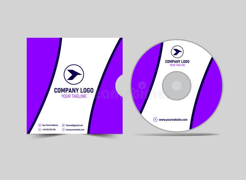CD Cover Case Design Template Purple Creative Modern Album Cover Stock ...