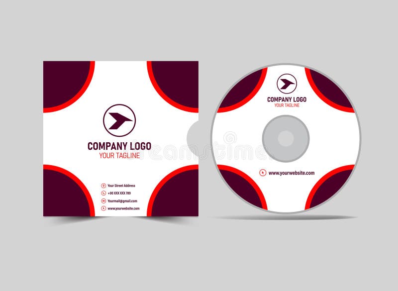 CD Cover Case Design Template Purple and Red Creative Modern Stock ...