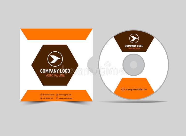 CD Cover Case Design Template Orange Color Creative Modern Stock Vector ...