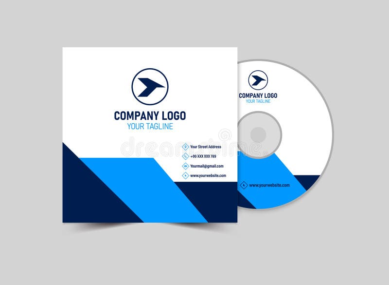 CD Cover Case Design Template Blue Creative Modern Album Cover Stock ...