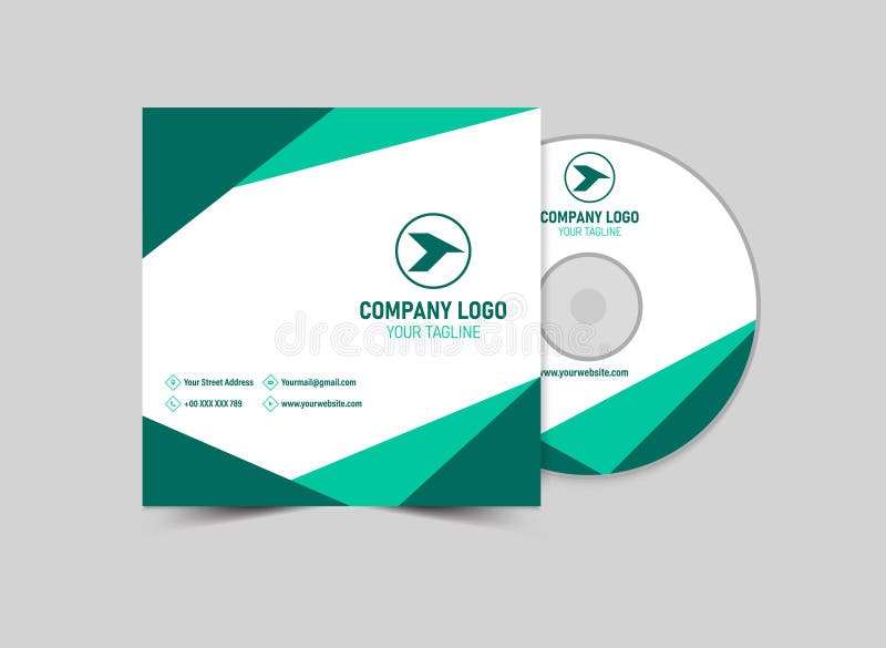 CD Cover Case Template Design Green Cyan Creative Modern Stock Vector ...
