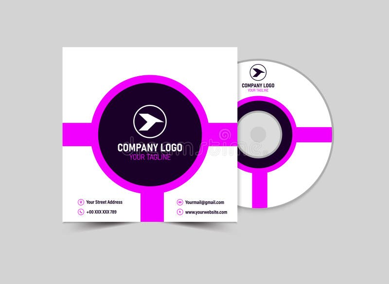 CD Cover Case Template Design Purple Creative Modern Stock Vector - Illustration of professional ...